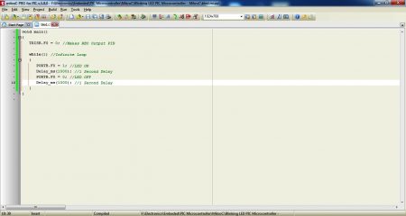 Blinking LED using PIC Microcontroller - MikroC Pro