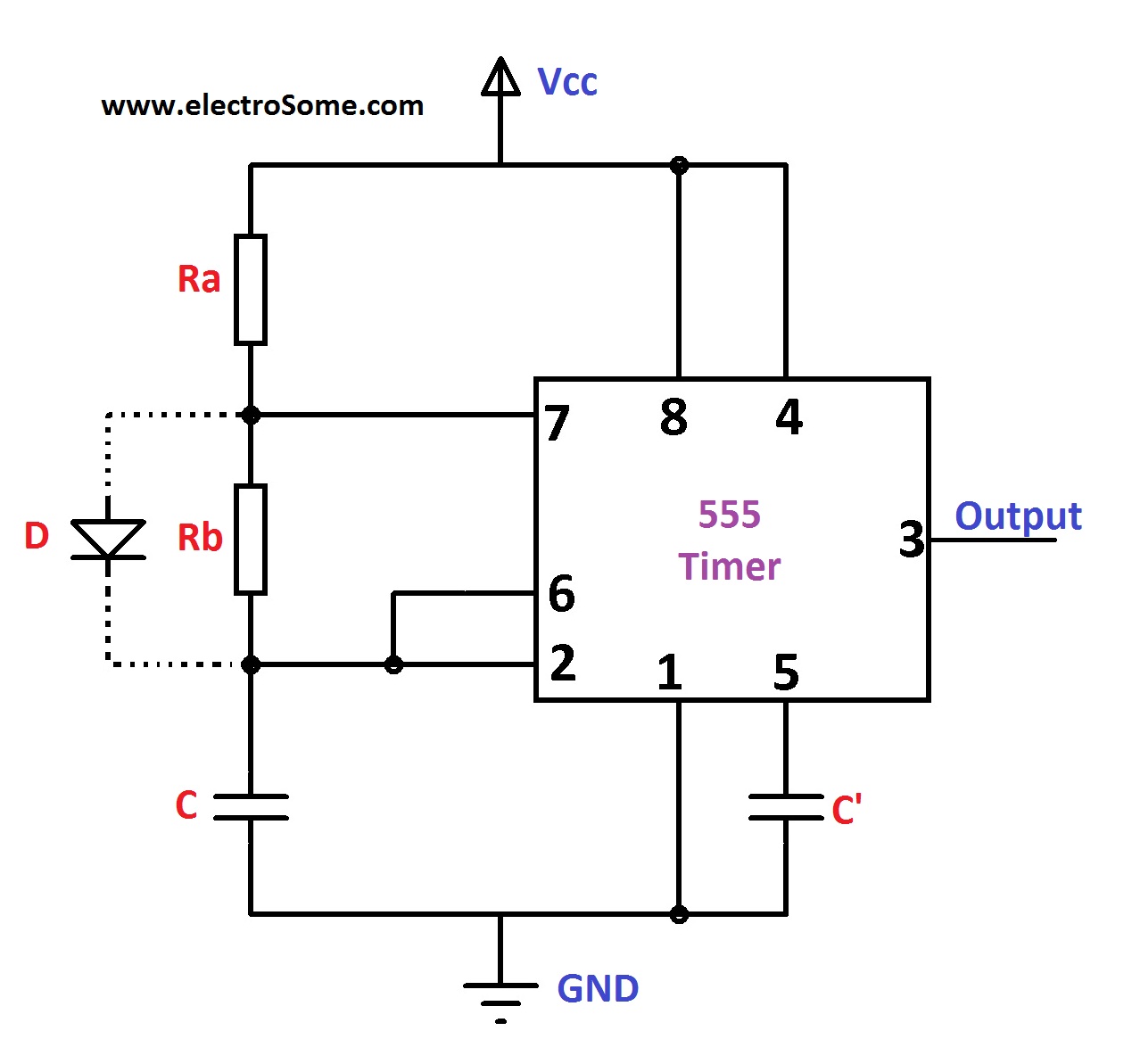 Ic 555 Astable Multivibrator Circuit Diagram Ic 555 Astable Multivibrator Circuit Diagram