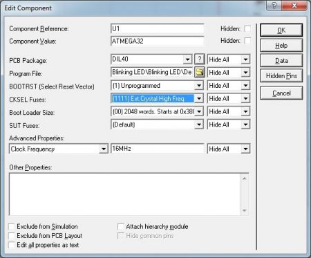 Blinking LED using Atmega32 Atmel AVR Microcontroller and Atmel Studio
