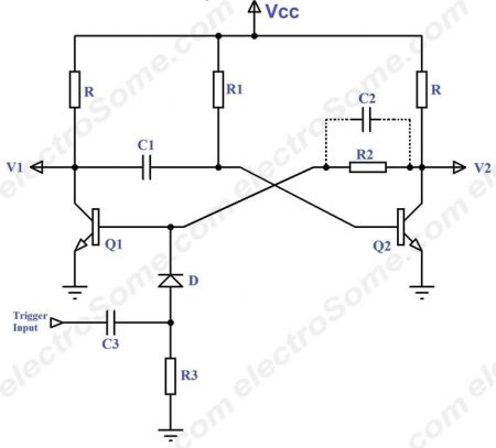 Monostable Multivibrator using Transistors