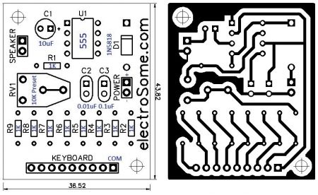 Simple Electronic Piano using 555 Timer - Toy Organ Circuit