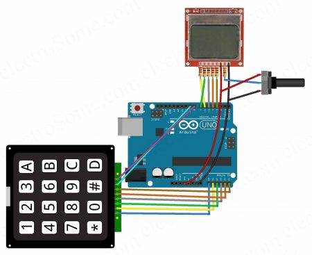 Calculator using Arduino Uno - Hobby Project - Circuit Diagram