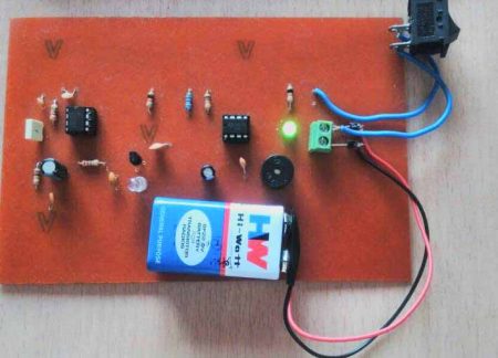 Mobile Phone Detector Hobby Project - Circuit Diagram