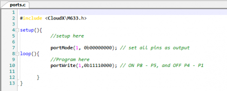 Writing to PORTS - CloudX Microcontroller Board Tutorial