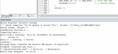Blinking LED using LPC2148 and Keil IDE - ARM Microcontroller Tutorial
