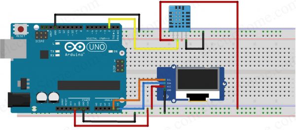 Interfacing DHT11 Temperature and Humidity Sensor with Arduino Uno